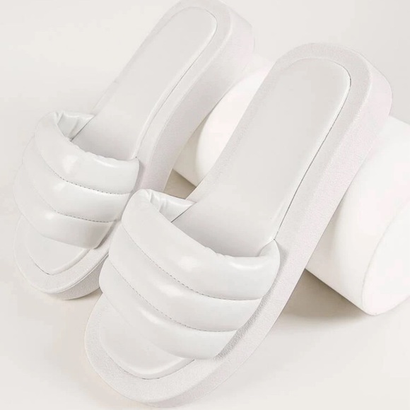 SHEIN | Shoes | Shein White Platform Slides | Poshmark